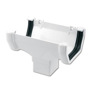 FloPlast White Square Gutter Running Outlet | FasciaExpert.co.uk