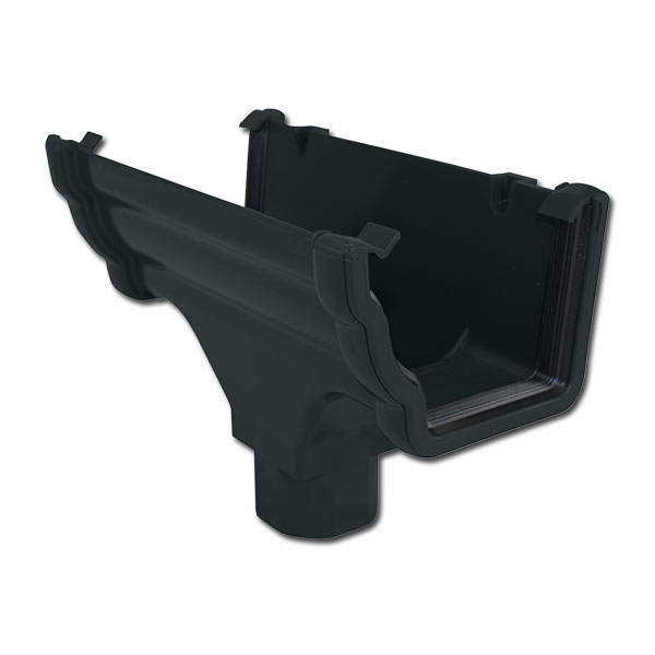 FloPlast Anthracite Grey Ogee Running Outlet | FasciaExpert.co.uk