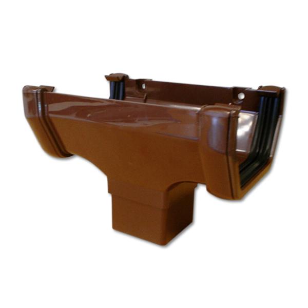 FloPlast Brown Square Gutter Running Outlet | FasciaExpert.co.uk